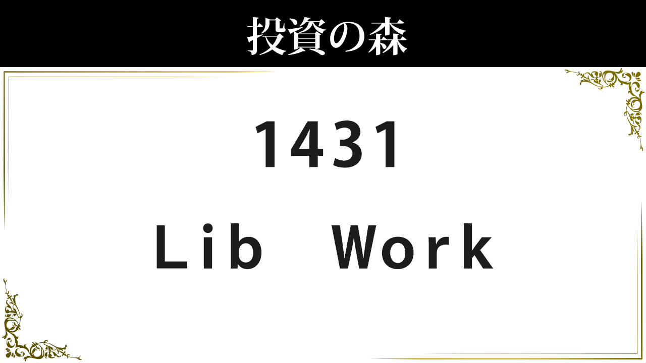 1431:Lib Work：株価｜日本株（個別株） ｜ 投資の森