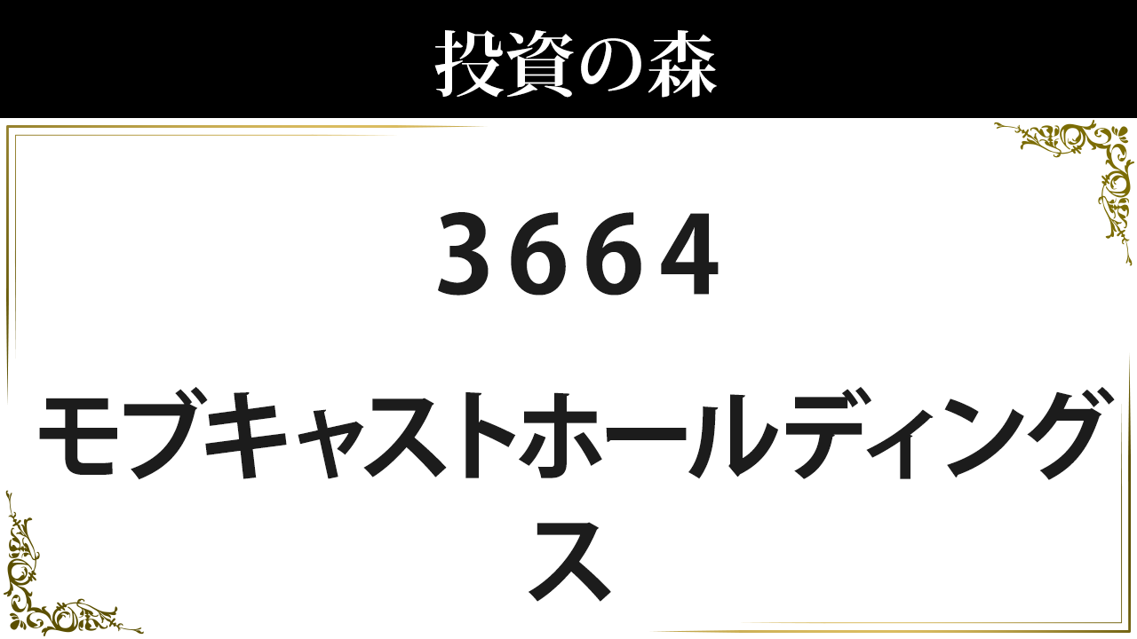 3664:モブキャストホールディングス：株価｜日本株（個別株） ｜ 投資の森