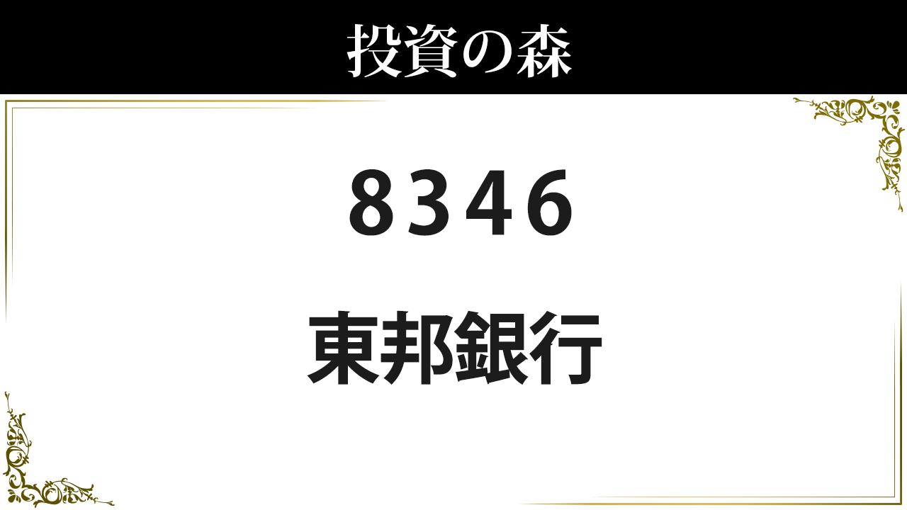 8346:東邦銀行：株価｜日本株（個別株） ｜ 投資の森