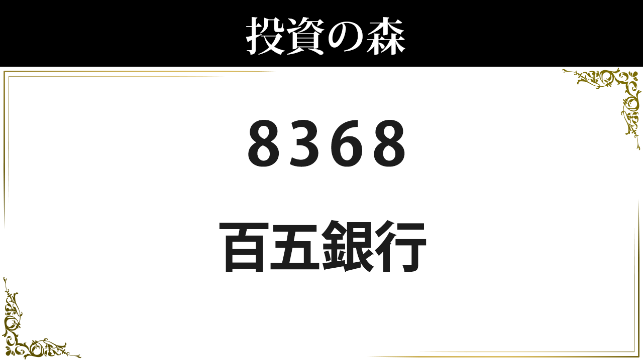 8368:百五銀行：株価｜日本株（個別株） ｜ 投資の森
